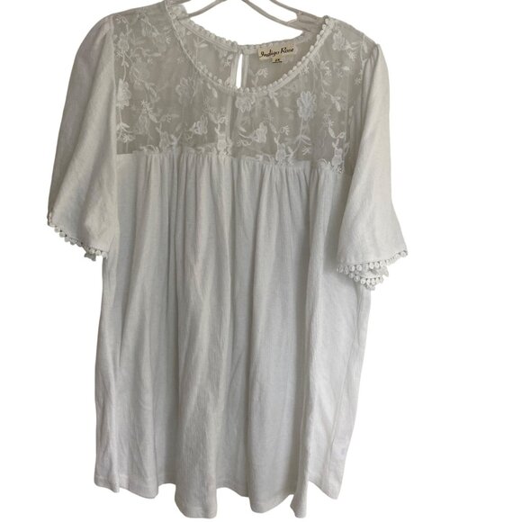 indigo Rose | Tops | Vintageinspired Indigo Rose White Lace Blouse 2x ...